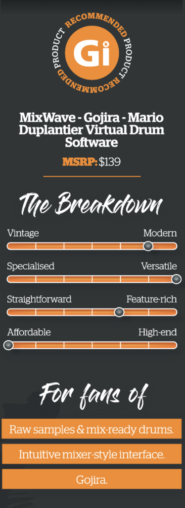 MIXWAVE - GOJIRA: MARIO DUPLANTIER VIRTUAL DRUM SOFTWARE | REVIEW - Guitar Interactive Magazine
